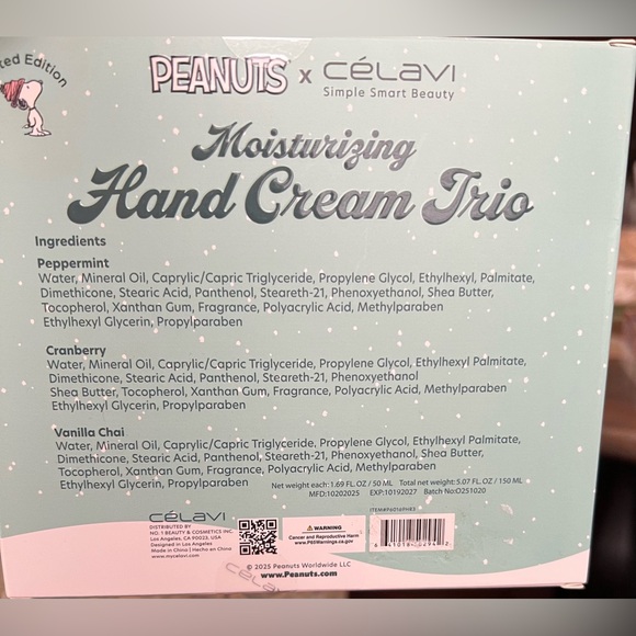 Celavi | Skincare | Peanuts X Celavi Hand Cream Trio | Poshmark